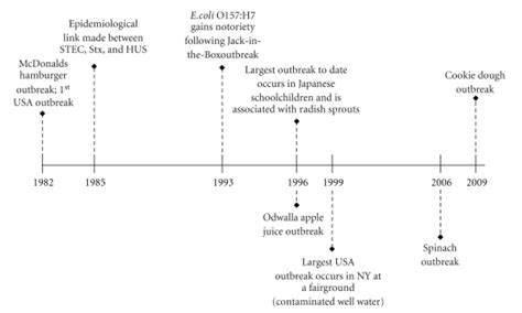 Major Outbreaks Of E Coli O157 H7 Infection Outbreaks Are Listed By
