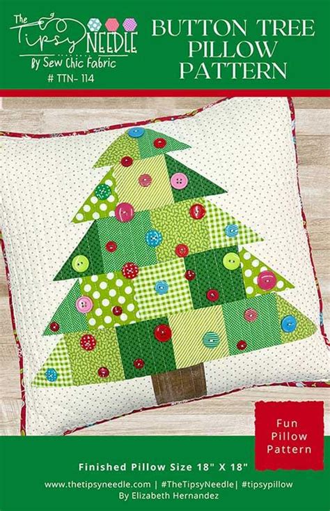 The Tipsy Needle Button Tree Pillow Quilt Pattern 123stitch