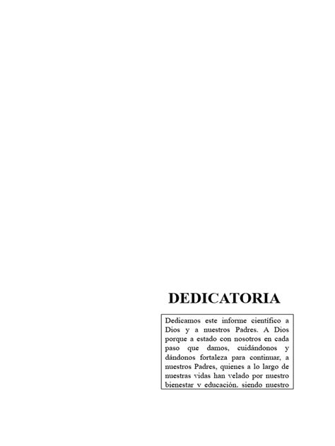 Informe Científico Dedicatoria Pdf