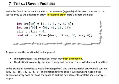 Solved 7 THE CatReven PROBLEM Write The Function CatReven Chegg