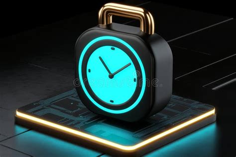 Network Digital Security Glowing Padlock Icons Circuit Board Stock
