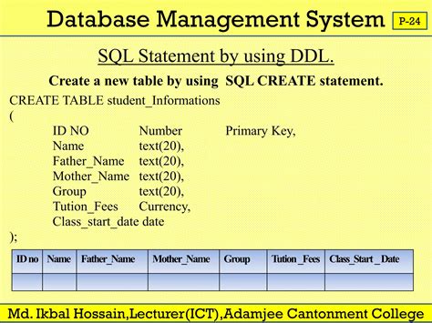 DBMS Class Presentation For English Version PPT
