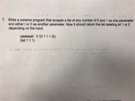 Solved Write A Scheme Program That Accepts A List Of Any