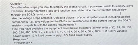 Solved Your Task Is To Simplify The Circuit Shown In Fig Chegg