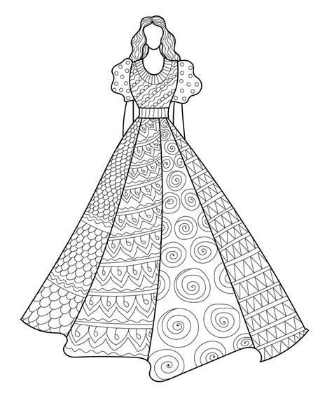 Mandala De Vestido Para Colorir Imprimir E Desenhar Colorirme