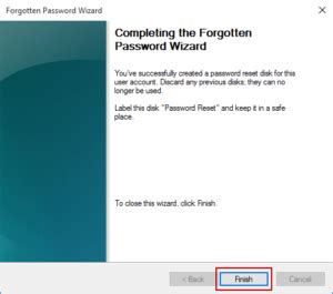Create A Password Reset Disk For A Local Account In Windows