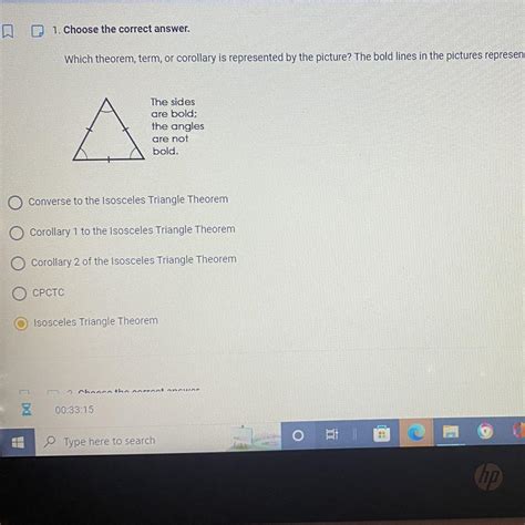 1 Choose The Correct Answer Which Theorem Term Or Corollary Is