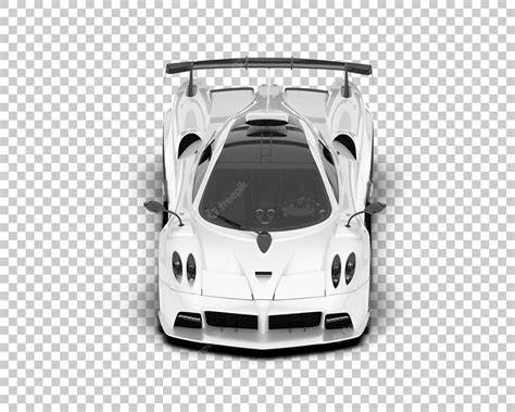 透明な背景の 3 D レンダリング図に白いスポーツカー プレミアムpsdファイル