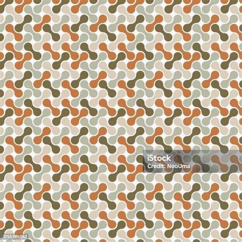 추상적인 기하학적 이음새가 없는 패턴입니다 주황색 갈색 베이지 색상의 원 모양이 있는 요소 디자인 0명에 대한 스톡 벡터 아트 및 기타 이미지 Istock