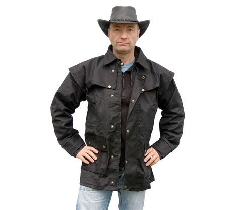 Westernjacke regenfest ungeölt Country Running Bear schwarz outdoor Jacke L Scherzwelt