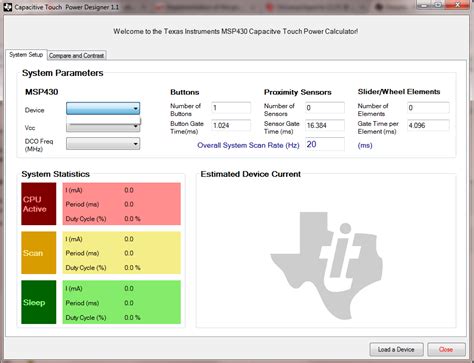 Msp430 Touch Power Designer Gui No Calculation Msp Low Power Microcontroller Forum Msp Low