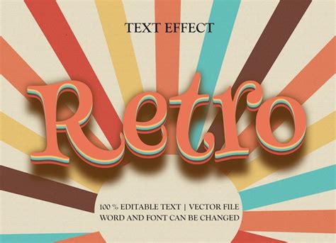 Premium Vector Editable Text Effect Retro