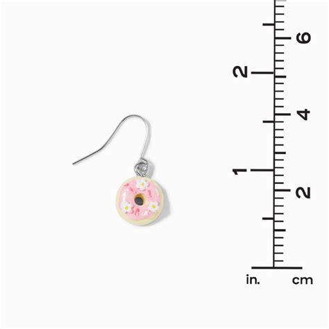 Pink Sparkle Donut 05 Drop Earrings Claires Us