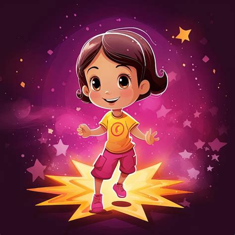 Una Chica Tailandesa De Dibujos Animados Con Un Personaje Estrella Para