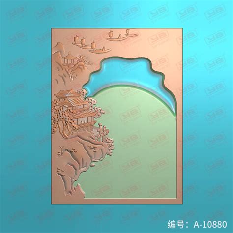 平面精雕图A 10880砚台 玉邦数控