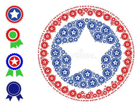 Star Seal Stamp Recursive Composition Of Self Items Stock Vector Illustration Of Excellent