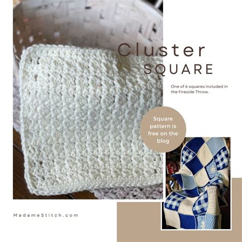 A Beginner Friendly Crochet Cluster Stitch Afghan Square Madamestitch