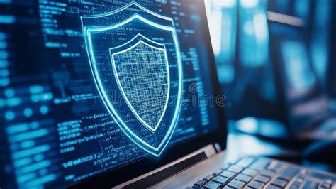 Cyber Security And Data Protection On Internet Shield Secure Access Stock Image Image Of