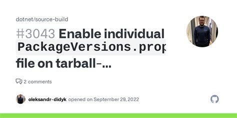 Enable Individual `packageversionsprops` File On Tarball Contributing
