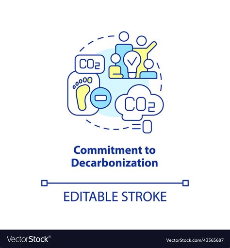 Commitment To Decarbonization Concept Icon Vector Image