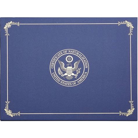 Naturalization Certificate Holder Blue Document Frame 11 X 9 In