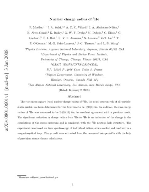 Pdf Nuclear Charge Radius Of 8 He