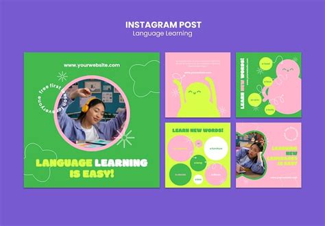 Free Psd Language Learning Template Design