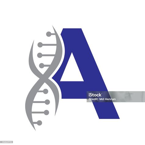 편지에 Dna 로고 건강 관리 기호에 대 한 벡터 템플릿 Dna에 대한 스톡 벡터 아트 및 기타 이미지 Dna Rna