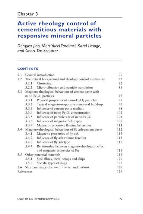 Pdf Active Rheology Control Of Cementitious Materials With Responsive