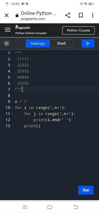 python program to print square number pattern youtube