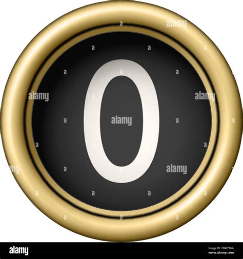 Number Vintage Golden Typewriter Button Stock Vector Image Art Alamy
