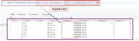 Mysql之多表查询—列子查询