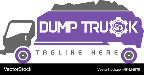 Dump Truck Logo Design Hawling Junk Load Vector Image