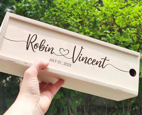Personalized Wine Box T Wedding Ceremony Wine Box Anniversary Wine