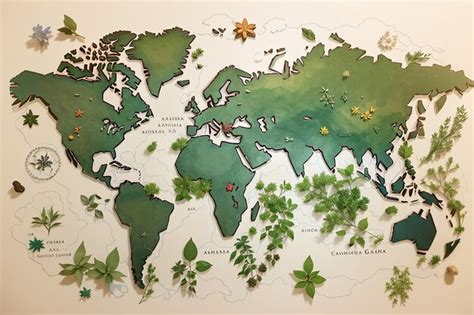 Premium AI Image Roughly Outlined World Map With Herbal Tea
