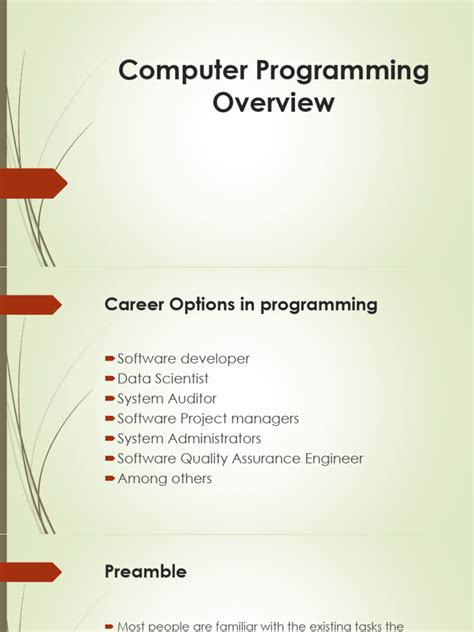 Lesson 1 Computer Programming Overview Pdf Computer Programming