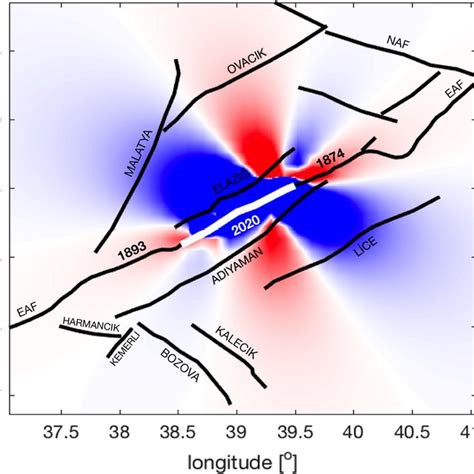 Coulomb Stress Change At Hypocentral Depth 5 2 Km Generated By The