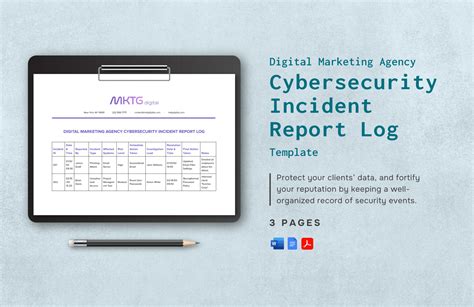 Digital Marketing Agency Cybersecurity Incident Report Log Template In PDF Word Google Docs