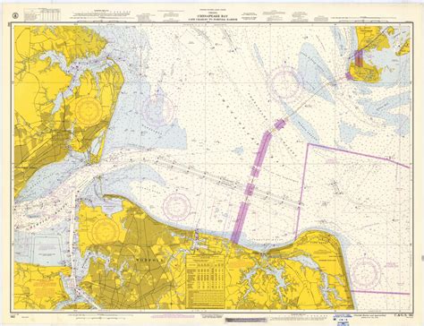 Chesapeake Bay Cape Charles To Norfolk Harbor 1964 Old Map Nautical