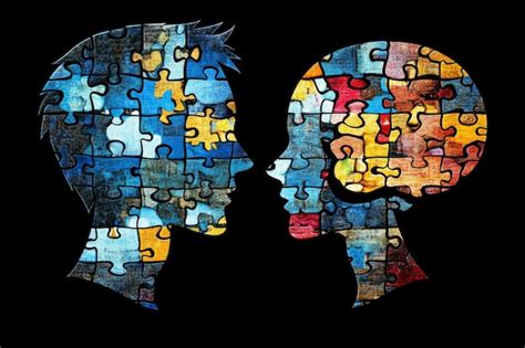 Silhouetted Heads With Puzzle Elements And Colorful Neural Networks