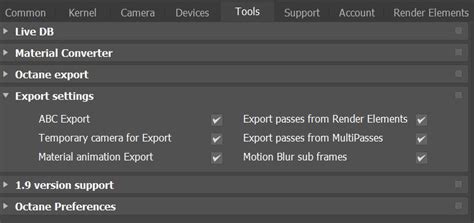 Export Settings