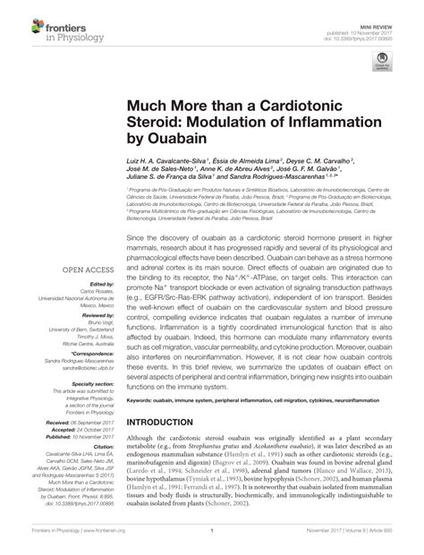 Pdf Much More Than A Cardiotonic Steroid Modulation Of Inflammation