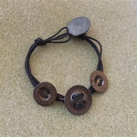 Detailed Antique 3 Button Bracelet With Button Loop Closure Etsy Button Bracelet Antique