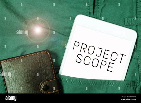 Text Sign Showing Project Scope Word Written On Evaluation Of Work Efforts A Product