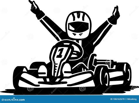 Kart Racing Winner Stock Vector Illustration Of Pictogram 106162670