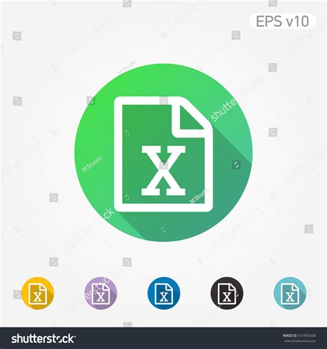 Colored Icon Excel Document Symbol Shadow Stock Vector Royalty Free