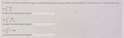 Solved 1 Point In Each Part Determine All Values Of P For Chegg