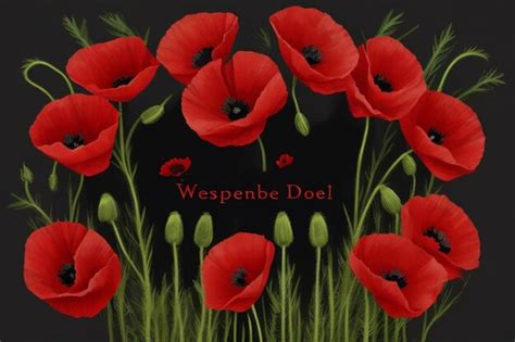 Premium Photo Red Poppies On Black Background Remembrance Day