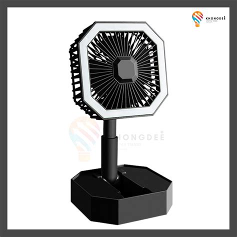 พัดลม มินิ 40 นิ้ว 4ใบพัด มีไฟ Led พับเก็บได้ ปรับระดับได้ พกพาสะดวก