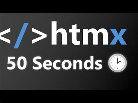 HTMX in 50 Seconds : r/Frontend